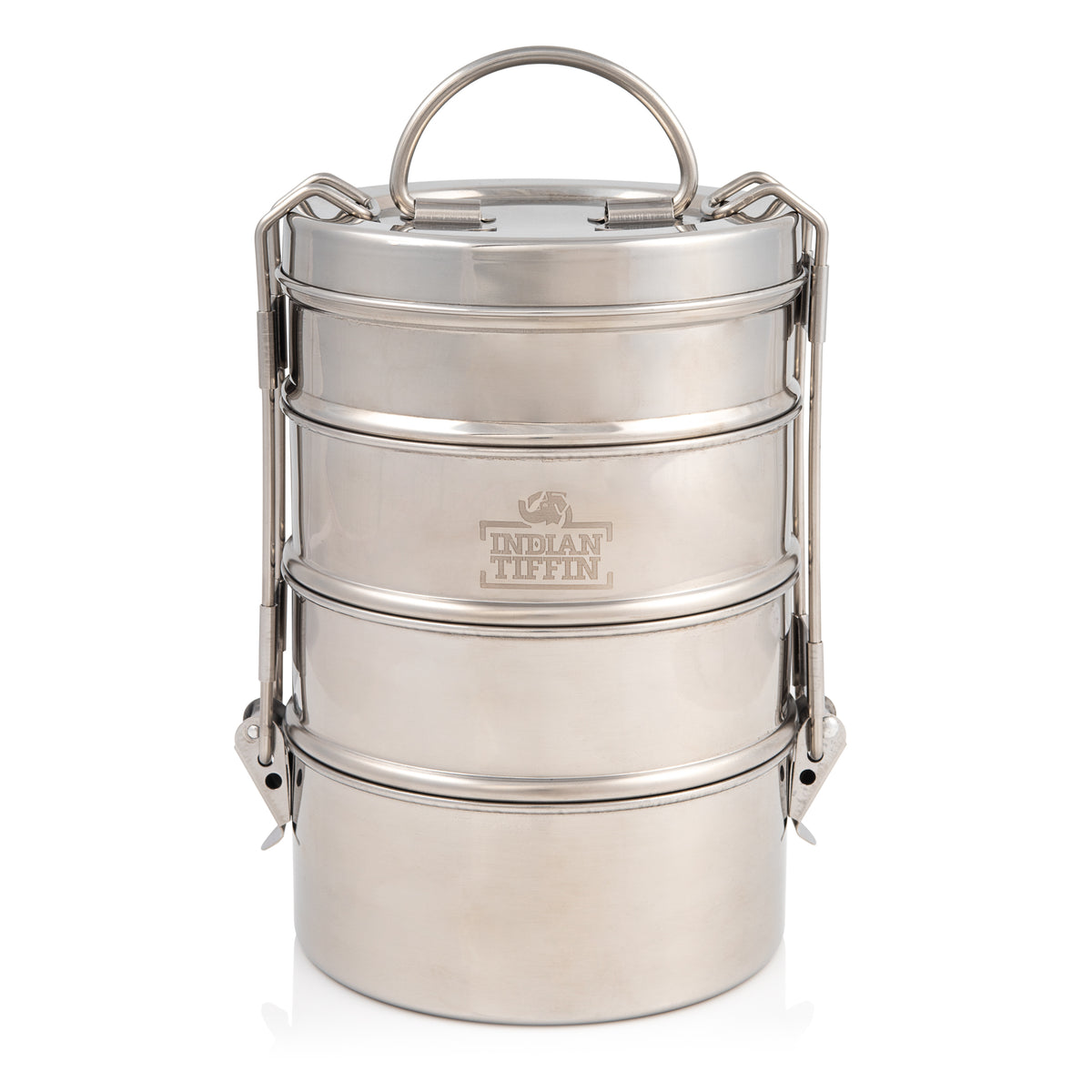 4 Tier Large Tiffin With Thermal Blue Leaf Tiffin Bag – Indian-Tiffin ...