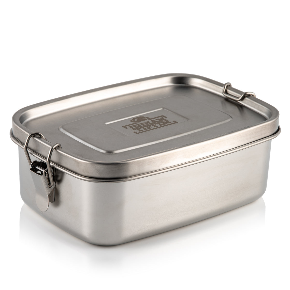Stainless Steel Indian Tiffin Single Layer Rectangular Lunchbox (Large ...