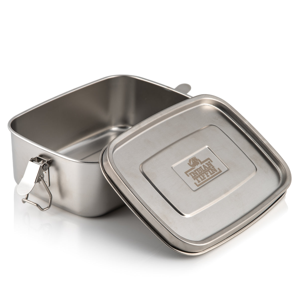 Stainless Steel Indian Tiffin Single Layer Rectangular Lunchbox (Large ...